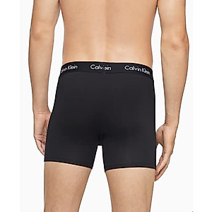 Calvin Klein Men's Underwear Body Modal Boxer Briefs 3 Pack, Black/Black/Black, Small