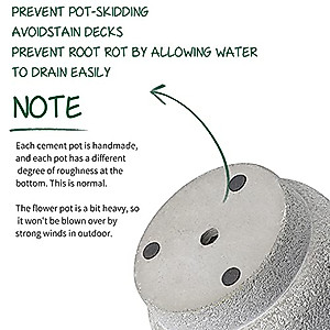 POTEY Cement Planter Pots for Plants 056603 5.5 Inch Concrete Planter Indoor Planter with Drainage Hole for Bonsai Plants Flower Aloe Indoor Home Decor(Plants Not Included)