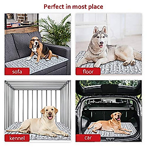 Dog Crate Mat (36" X 23"), Soft Dog Bed Mat with Cute Stars, Personalized Dog Crate Pad, Anti-Slip Bottom, Machine Washable Kennel Pad