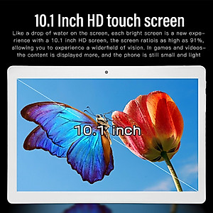 10.1 Inch Tablet, 4G Call 5G WiFi 12GB RAM 256GB ROM Tablet PC, 1920x1200 IPS 8MP 20MP Cameras Tablet for Business, Office, Family, School (US Plug)