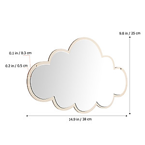 Mirror Cloud Wooden Mirror Cartoon Safety Shatterproof Mirror Wall Sticker Nordic Bedroom Nursery Decoration Mirror