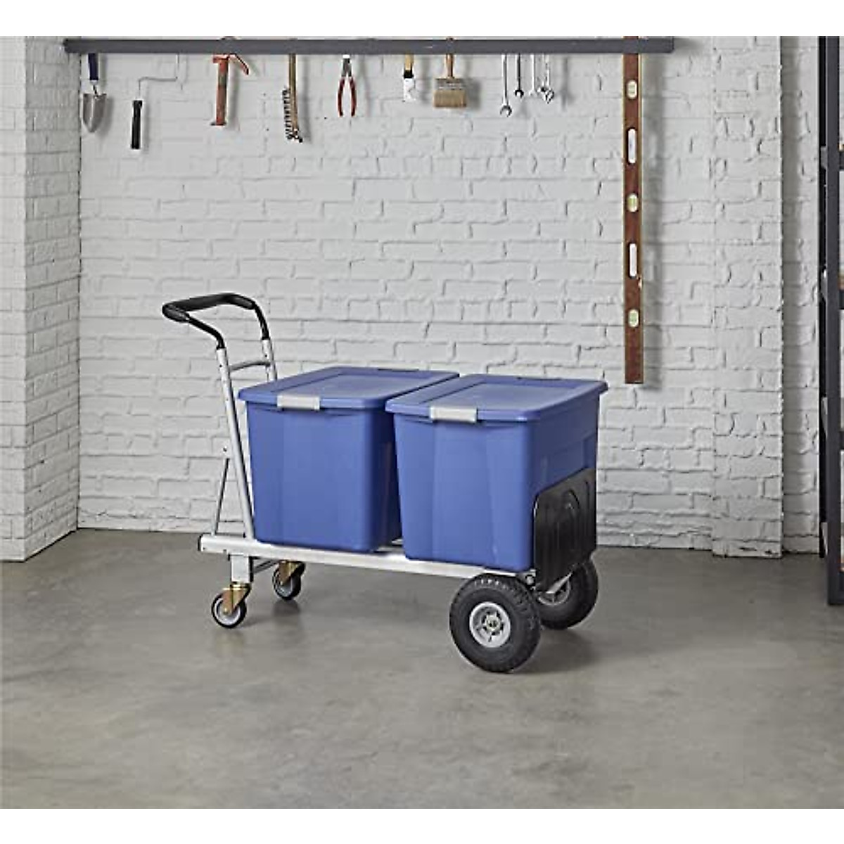 COSCO 12243ASB1E 3-in-1 Folding Series Hand Truck Platform Cart with Flat-Free Wheels, 800 lb/1000 lb Capacity, Aluminum/Black