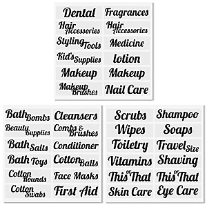 mDesign Acrylic Storage Organizer Canister Jar with Labels, Large Containers - Bathroom Storage, Organization for Vanity, Counter, or Makeup Table, Lumiere Collection, Set/2 + Labels, Clear/Brushed