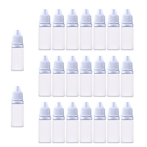 Muluo 30 Pcs 10 ml Empty Plastic Squeezable Eye Dropper bottle Plastic dropper bottle Portable Eye Drop Container with Screw Cap and Plug