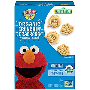 Earth's Best Organic Sesame Street Toddler Crunchin' Crackers, Original, 5.3 oz. Box