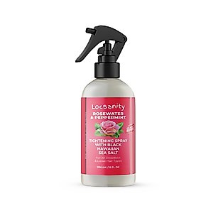 Locsanity Rosewater Peppermint Moisturizing, Tightening, Rolling Spray w/Black Hawaiian Sea Salt Dreadlock Locs