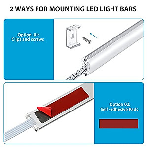 Kitchen Under Cabinet LED Light. RGBW. Color Change & Super Bright Cool White Light. Remote with Dimming. 6 LED Light Bars with Power Adapter, Extension Cable. Plug in. Easy to Install. RGB + 4000K.