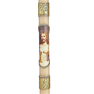 Bread of Life First Holy Communion Hand Decorated Taper Candle, Catholic Gifts for Girls and Boys, Tall Candles, Cirio para Primera Comunion, 9.75 Inches