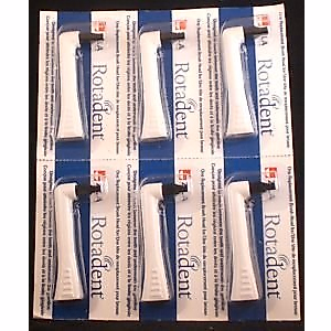 6 Rotadent Rota Dent Brush Head Elongated Pointy Zila