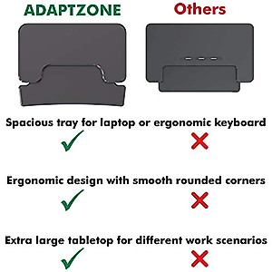 ADAPTZONE Standing Desk Converter, 33 Inch Height Adjustable Sit Stand Up Desk Riser, Sit Stand Desk Converter with Deep Keyboard Tray for Laptop, Tabletop Stand Up Desk Workstation Fits Dual Monitor