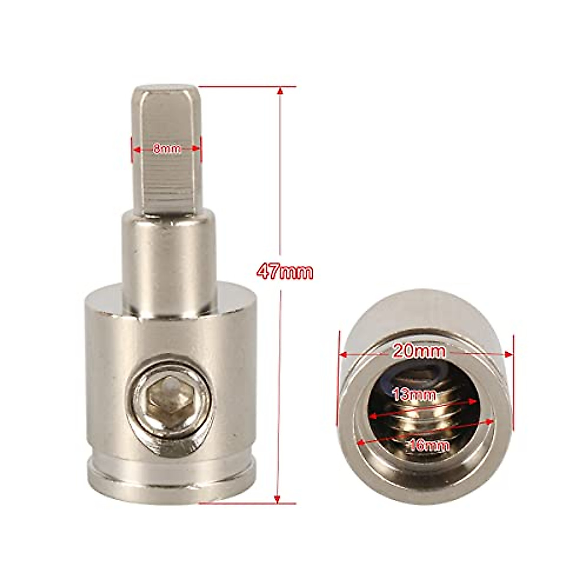 Amp Input Reducer 0 Gauge to 4 Gauge Wire Reducer Power/Ground GA adapters Nickel Plated Brass 4PCS