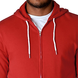 Independent Trading Co Unisex Full Zip Hooded Sweatshirt AFX90UNZ, Red, X-Large