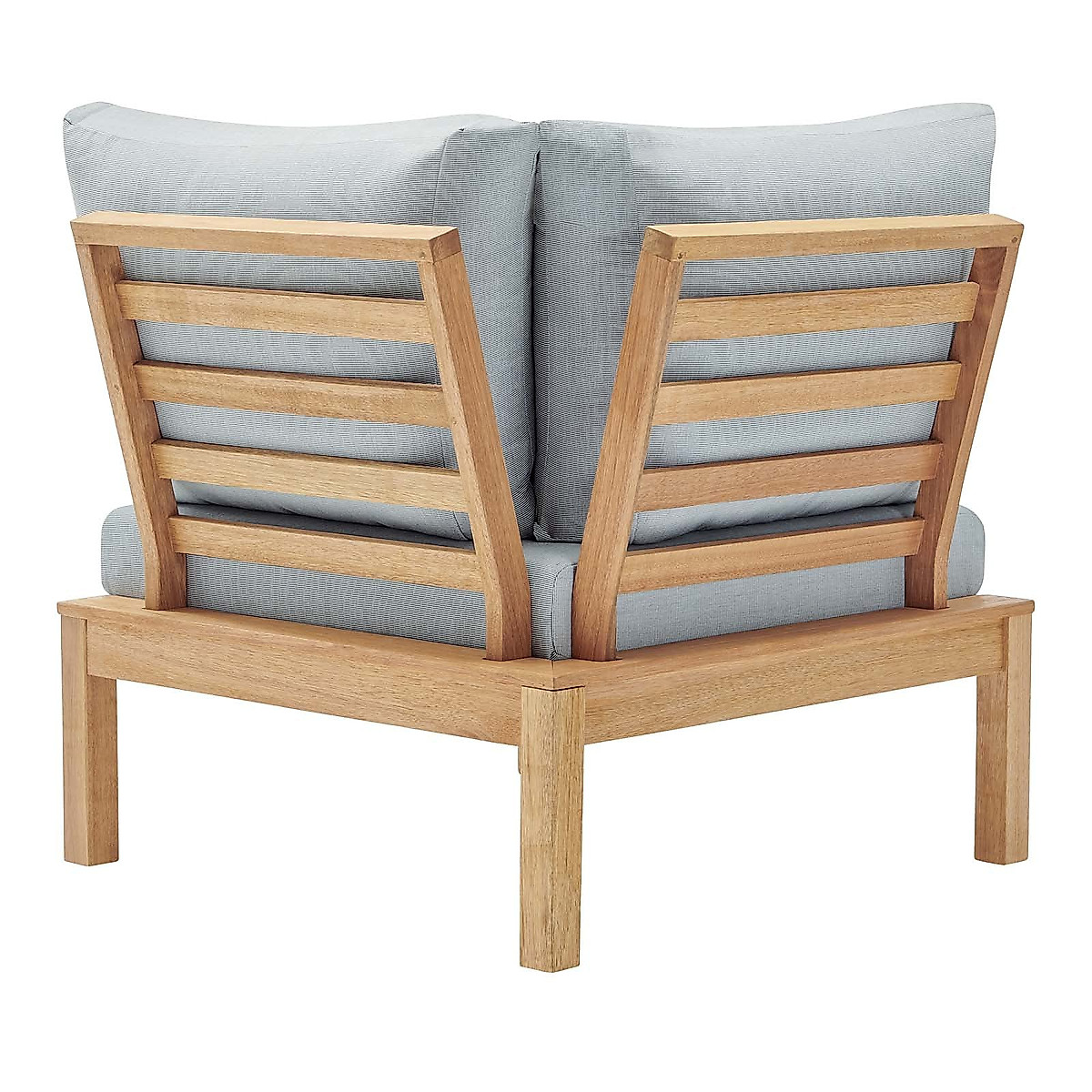 Modway EEI-3694-NAT-LBU Freeport Corner Chair, Natural Light Blue