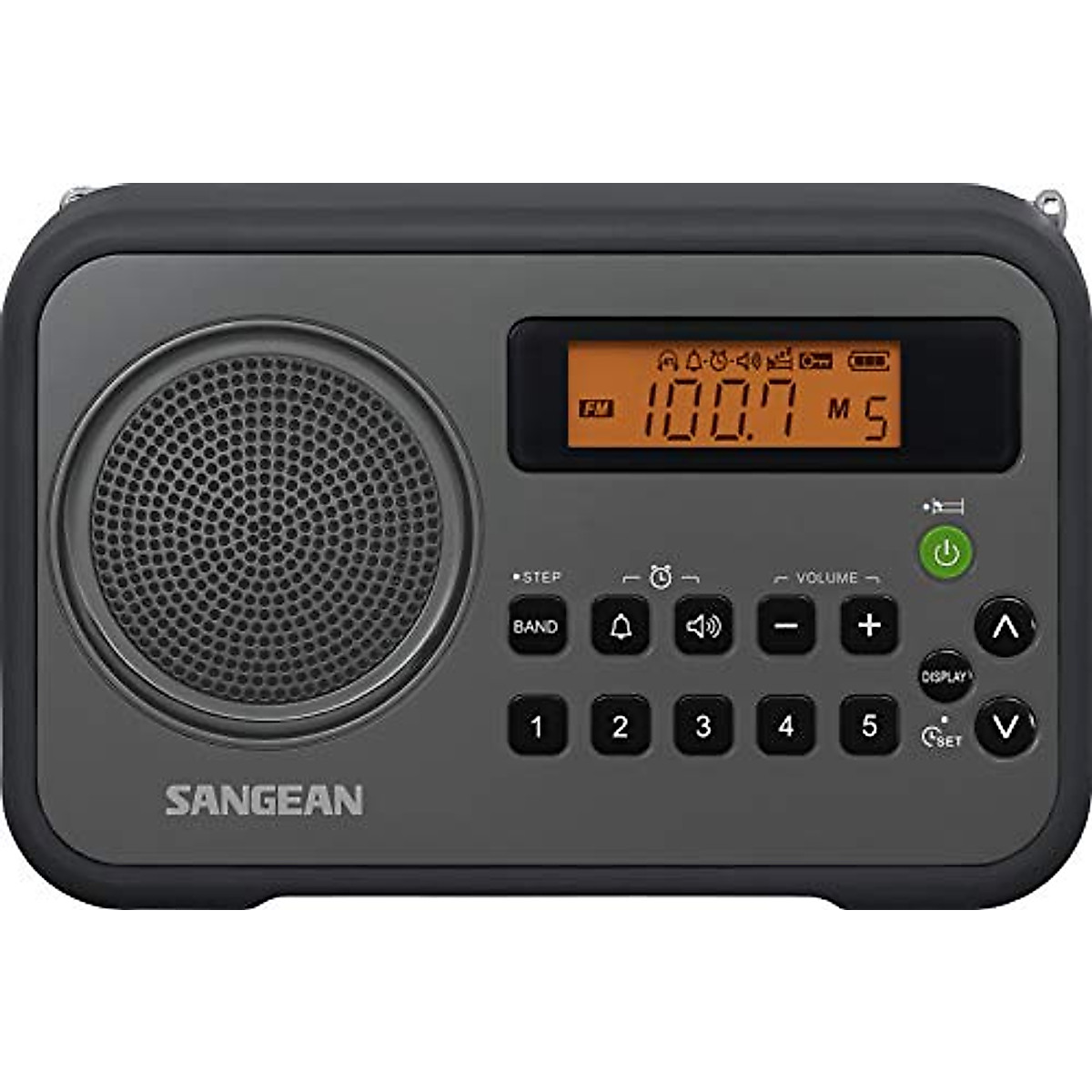 Sangean PR-D18BK AM/FM/Portable Digital Radio with Protective Bumper (Gray/Black) Black/ Grey