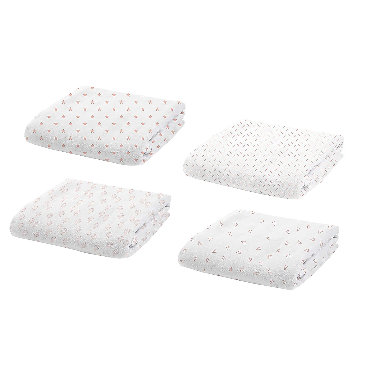 Swaddle Blankets| Receiving Blanket|Organic Cotton Breathable and Skin-Friendly Soft Muslin Swaddle Blankets for Boys| Baby Essentials, Registry & Gift | 48"x48" 2-Pack Pink Lines