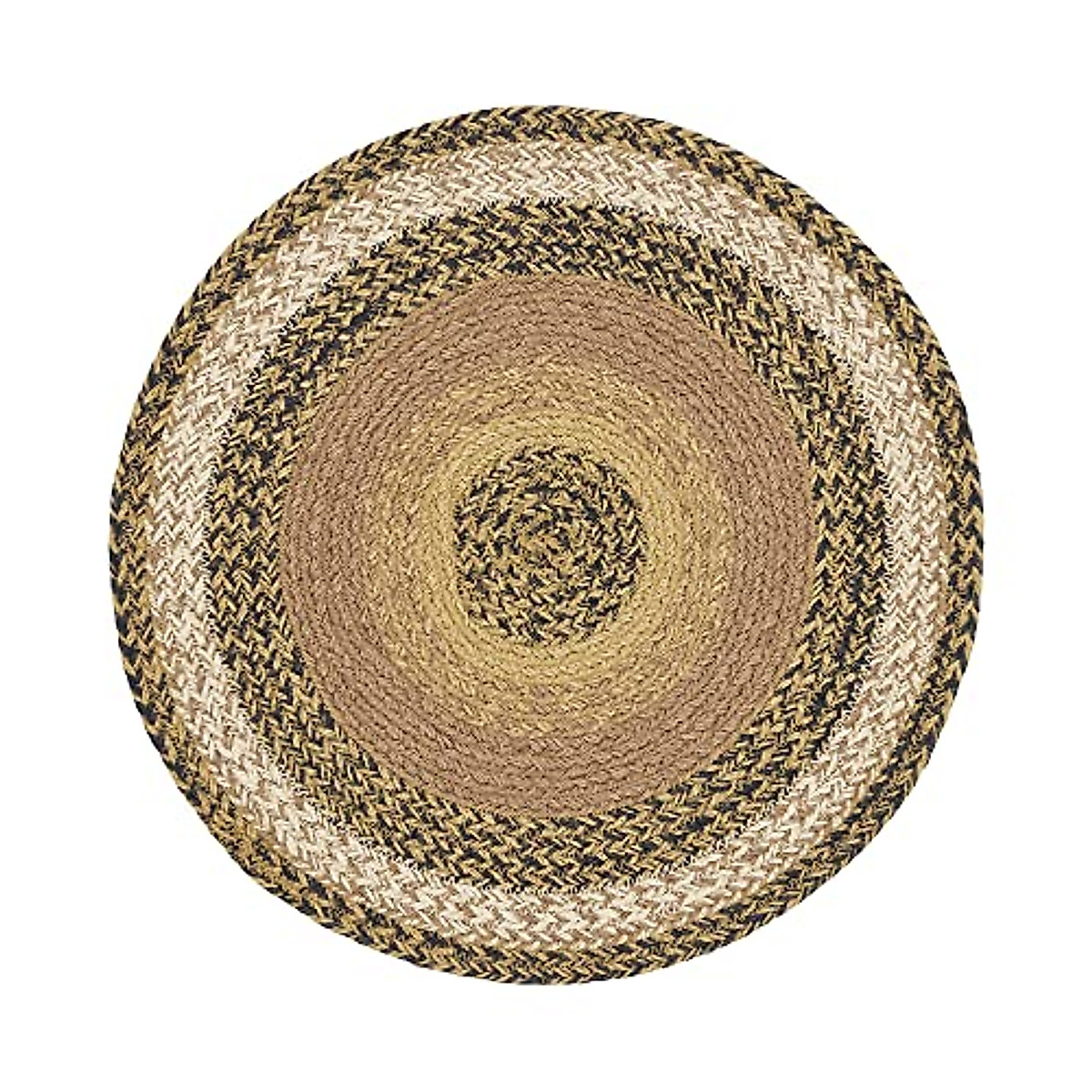 VHC Brands Kettle Grove Table Mat- Pot Holder- Woven Jute Trivet, 15" Round, Ombre