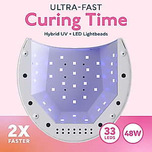 SUNUV SUN2C 48W UV Light for Nails, UV LED Nail Lamp with 4 Timer Settings, Curing Lights Compatible with All Gel Polish Rose