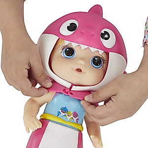 Baby Alive, Baby Shark Blonde Hair Doll, with Tail & Hood, Inspired by Hit Song & Dance, Waterplay Toy for Kids Ages 3 Years Old & Up (Amazon Exclusive), Pink