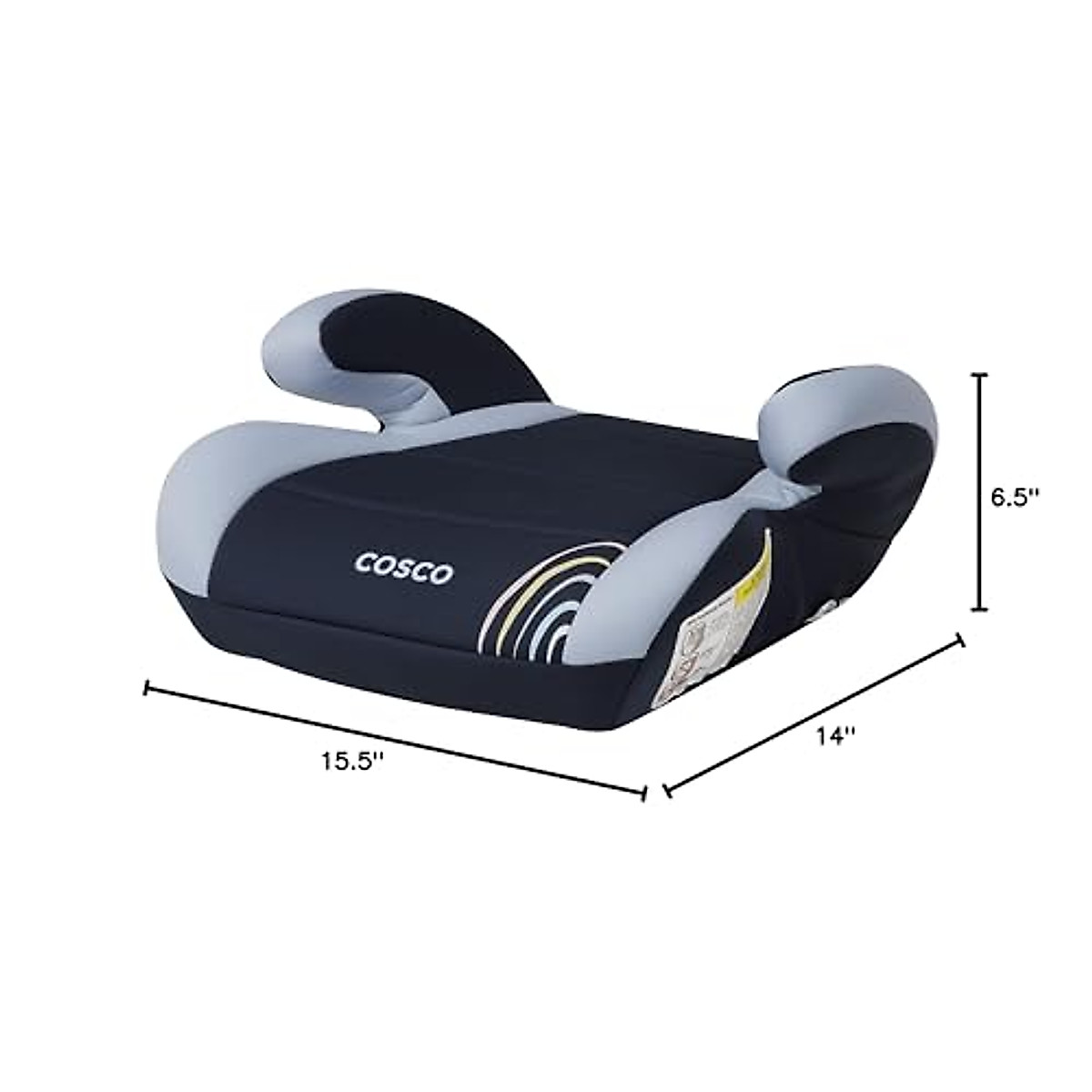 Cosco Topside Backless Booster Car Seat, Lightweight Booster Seats for Cars 40-100 lbs, Backless Booster Seat for Car, Rainbow