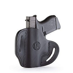 1791 Gunleather Glock 43 Holster, Right Hand OWB G43 Leather Gun Holster for Belts. Fits Glock 43 and Ruger LC9 & Ruger SR22