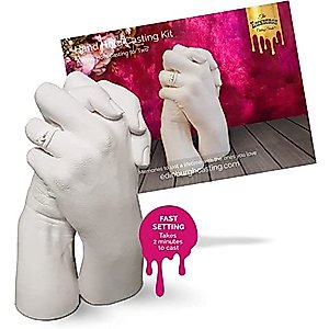 Edinburgh Hand Casting Kit Couples - Unique Gifts for Mothers Day - Lifelike Stone Sculpture for Two DIY Hand Mold Mom Gift Wedding Engagement Anniversary Ideas Husband Wife Boyfriend Girlfriend