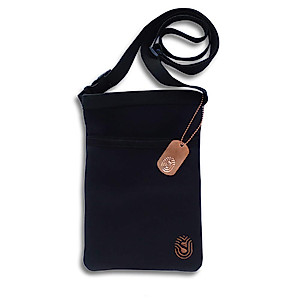 StayWell Stretchy Pak Crossbody Bags for Women & Men – Travel Bag w/Pure Copper Dog Tag – Durable Neoprene Crossbody Bag – Water-Resistant Cross Body Bag Purses for Women – Travel Essentials