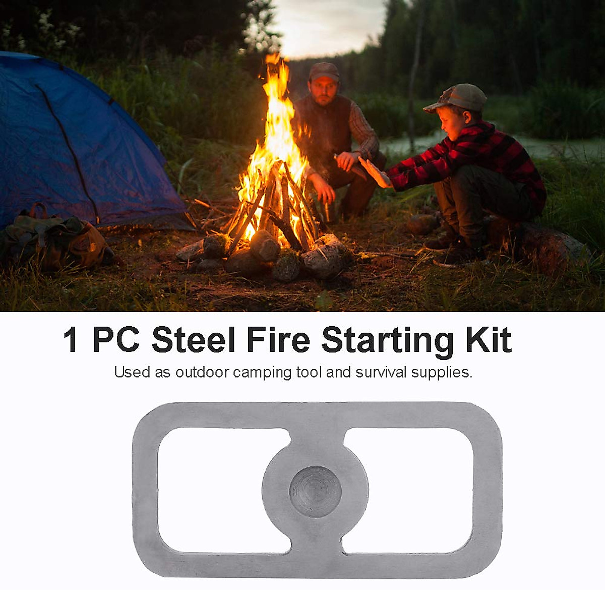 Firestarter Tool Outdoor Survival Camping Hunting Highcarbon Steel Fire Starting Tool Flint and Steel Flint and Steel