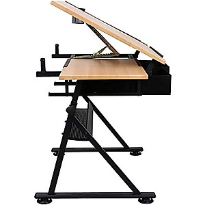 NOVA MICRODERMABRASION Adjustable Height Drafting Desk Drawing Table Tiltable Tabletop for Reading, Writing Art Craft w/Stool and Drawers