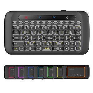 Dupad story H20 Mini Wireless Keyboard with Touchpad, Full Size Touchpad, Handheld IR Remote Keyboard for Android TV Box, Windows PC, HTPC, IPTV, PC, Raspberry Pi