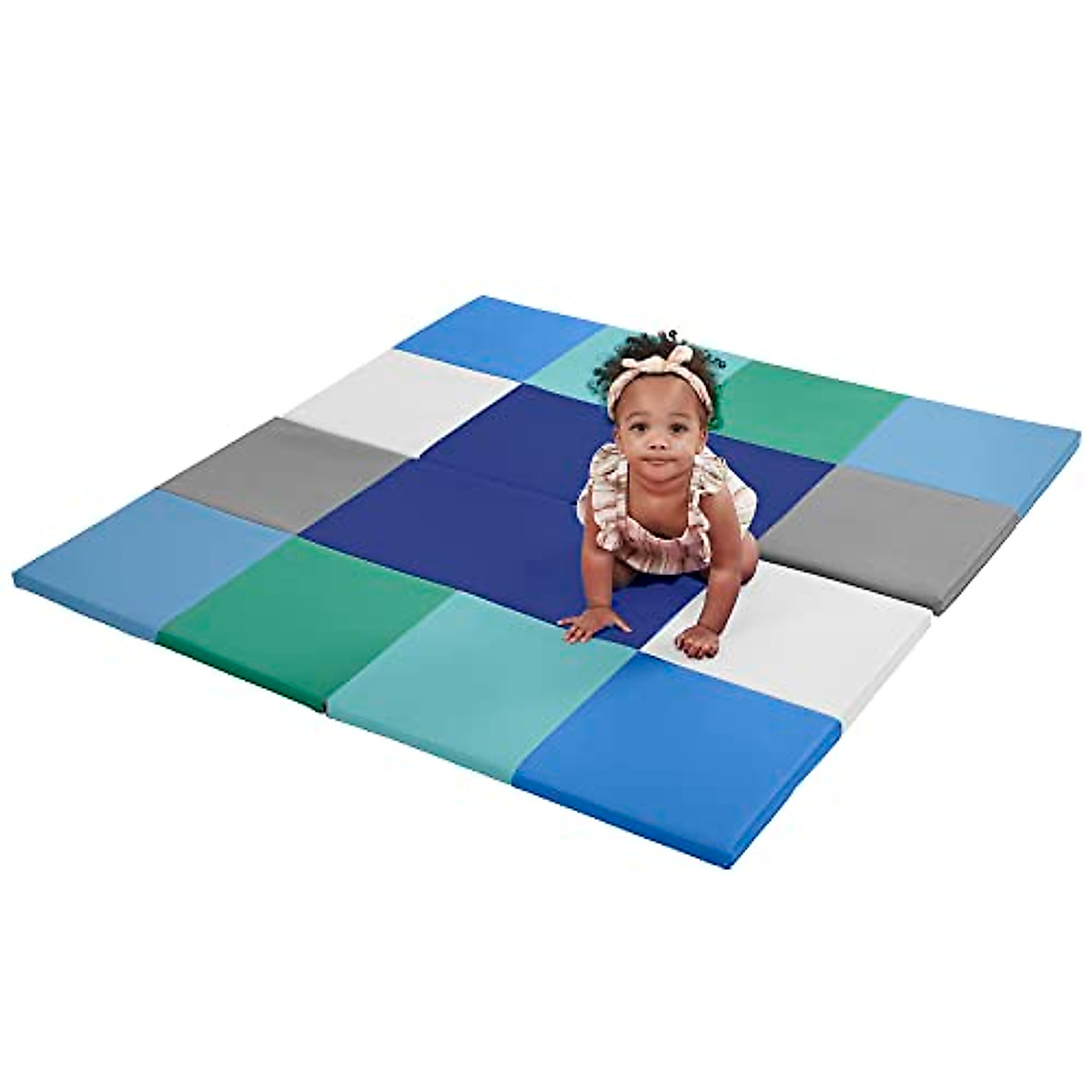 ECR4Kids SoftZone Square Dance Activity Mat, Folding Playmat, Contemporary