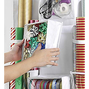 Whitmor 2-Sided Hanging Gift Wrap Organizer, Clear