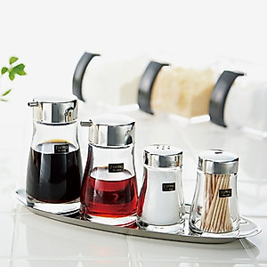 Glass and Stainless steel Soy sauce Pot by FORMA