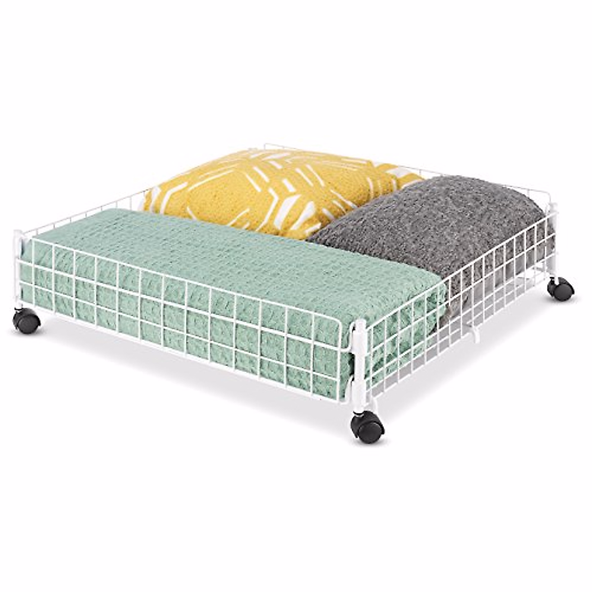 Whitmor Rolling White Wire Underbed Cart