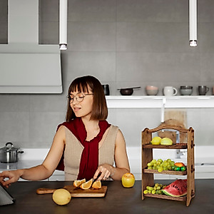 Wooden Wedge Shelves, 3 Tier Storage Organizer, Holder Handcrafted for Bathroom Living Room, Bedroom, Kitchen, Wood Rack for Countertop, Made in Europe, Gift Idea