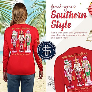 Simply Southern Don't Stop Believing Women's Long Sleeve T-Shirt (X-Large) Red
