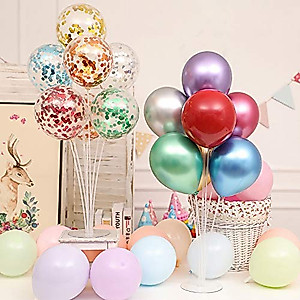 LANGXUN 4 Set 28" Height Table Balloon Stand Kit for Birthday Party Decorations and Wedding Decorations, Happy Birthday Balloons Decorations for Party and Christmas Balloon Decorations (4 Pack)