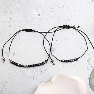 LQRI Dad and Daughter Matching Morse Code Bracelets Father Daughter Gift The Love Between A Father and Daughter Is Forever (Dad and Daughter)