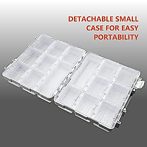 Joelver Maker Sewing Storage Oraganizer with 16 Detachable boxes, Double side Organizer case for LOL suprise dolls,Wheels Car, for Matchbox Cars, for Mini Toys，thread organizer，screw,notion storage