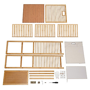 Laundry Basket Tilted Out Linen Basket Bamboo Freestanding Laundry Basket, Laundry Basket Bamboo Bathroom Cabinet,4-Tier Shower Shower Rack, Bathroom Living Room Bedroom Storage Laundry Rack