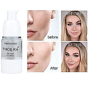 PHOERA Primer,Pro Makeup Primer,Long Lasting Hydrating Smoothing Isolated Moisturizing Oil Free Effect Make Up Base Matte Face Foundation Primer(18ML)