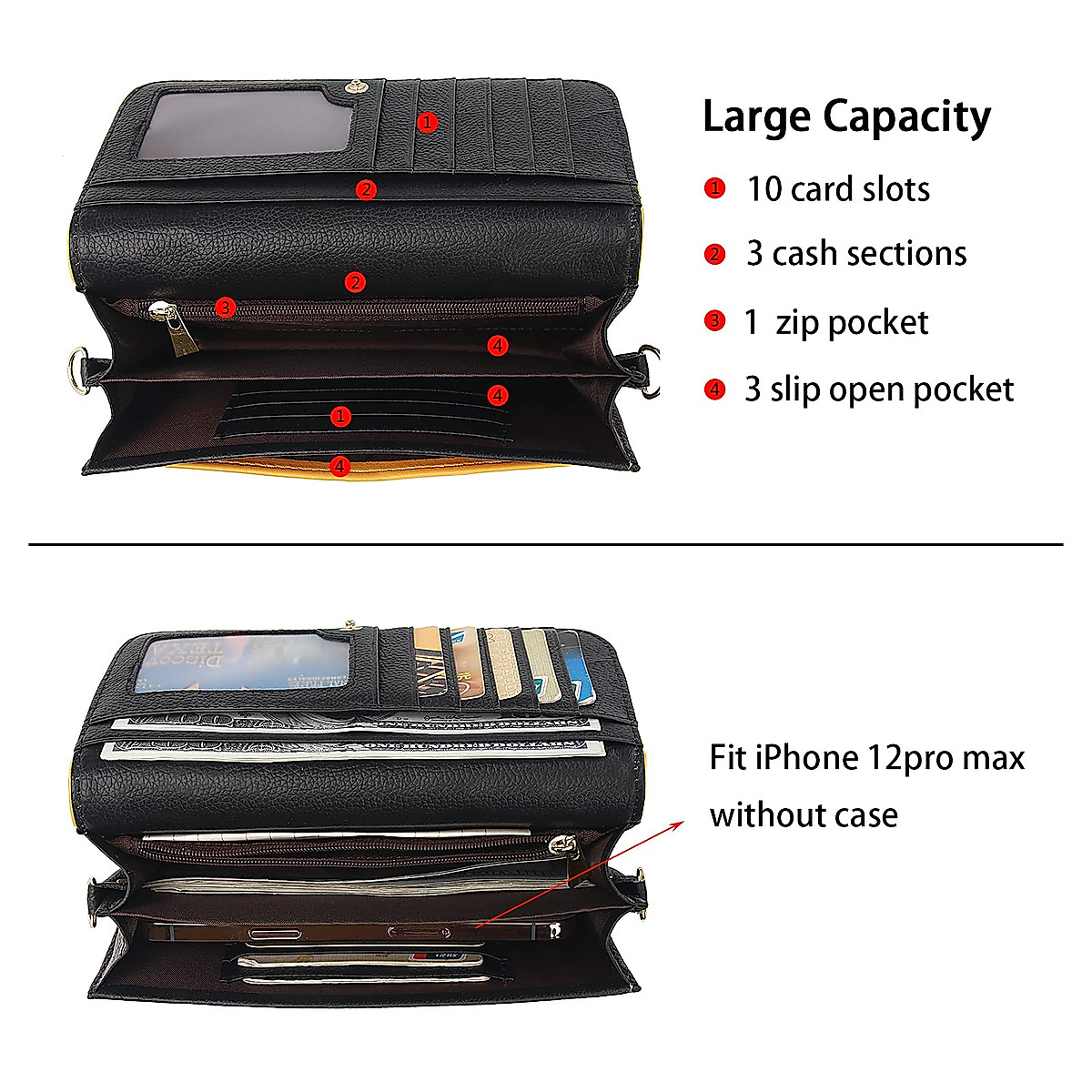 YALUXE Small Purse Clutch for Women Genuine Leather Evening Bag with Detachable Chain