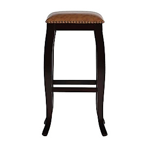 Linon San Francisco Square Top Bar Stool, Caramel