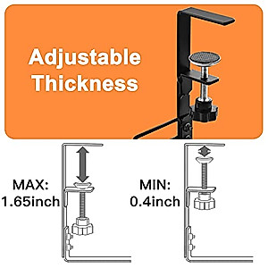 No Drill Under Desk Cable Management Tray, 2 Pack Cable Management Clamp to Desk Cable Rack Under Desk Cord Organizer, Sturdy Metal Cable Tray Basket for Office and Home Standing Desk