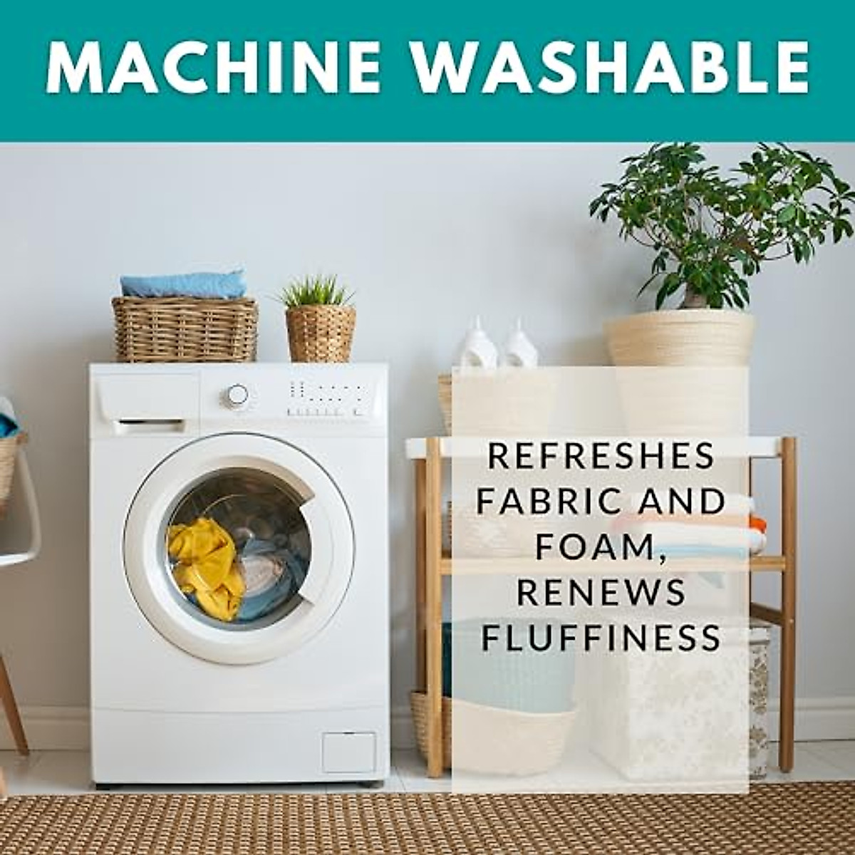 Barnett Home Decor Hayden Grey Rocking Chair Cushions - Size Standard - Latex Foam Filled Seat Pad and Back Rest Cushion - Machine Washable, Reversible, Linen Look (Gray)