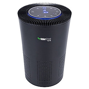 OdorStop OSAP5 HEPA Air Purifier for areas up to 1000 Sq Ft with H13 True HEPA Filter, Active Carbon, 5-Speed, Auto Mode, Sleep Mode, Child Lock, and Timer - Black