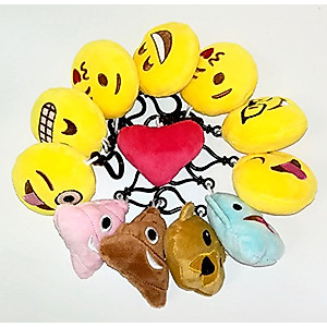 OHill 24 Pack Emoticon Plush Mini Pillows Party Favor for Birthday Party Home Decoration