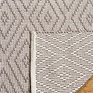 SAFAVIEH Montauk Collection Area Rug - 10' x 14', Grey & Ivory, Handmade Trellis Cotton, Ideal for High Traffic Areas in Living Room, Bedroom (MTK811A)
