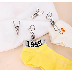 Small Chip Clips, 40 Pcs 1.7 Inch Stainless Steel High Elasticity Good Persistence for Clothespins, Paper Clips, Food Bag Clips, Clothes Pins (40)