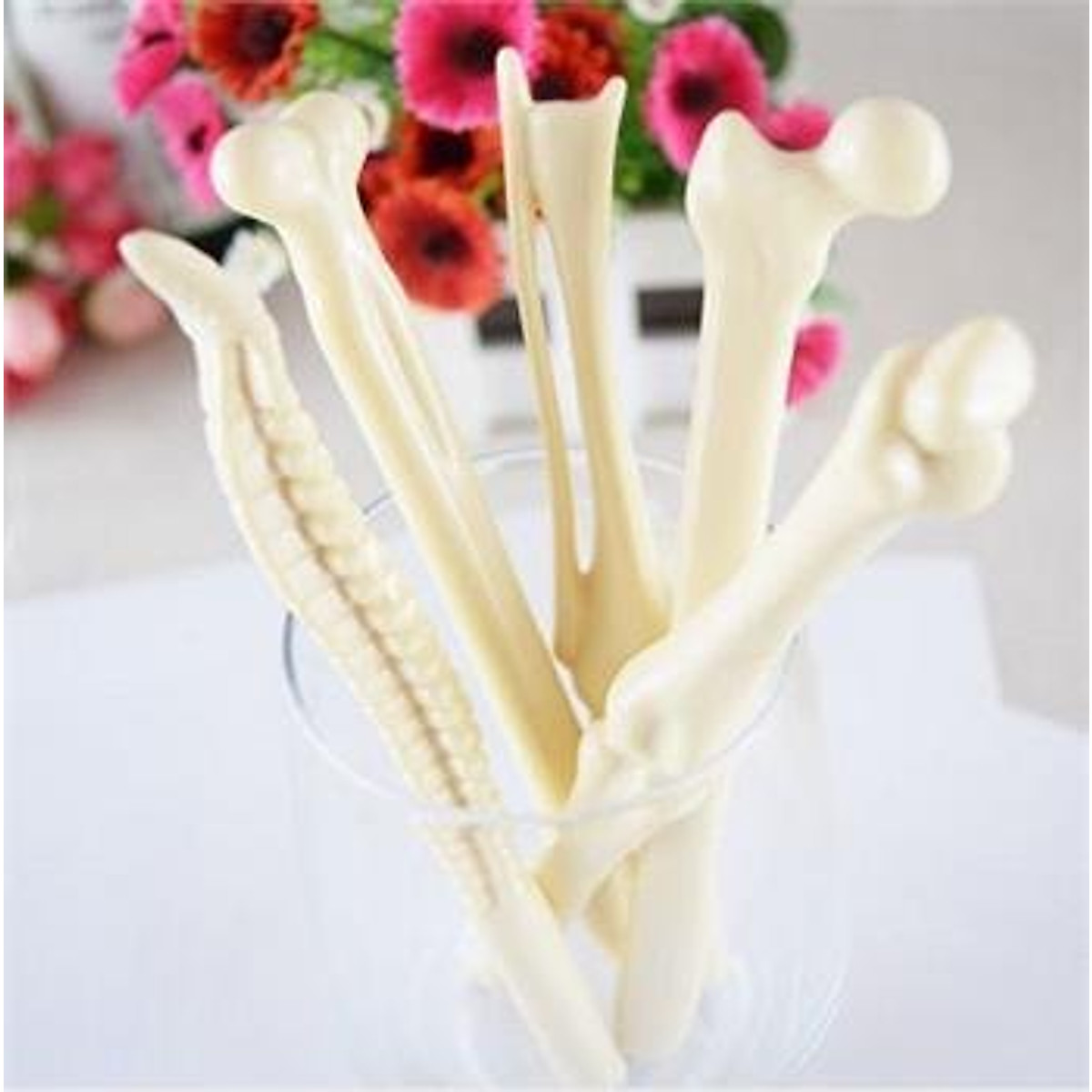 MagicW Creative Novelty Bone Shape Ballpoint Pens Finger Pen Nurse Doctor Pen Stationery Gift Crazy Student Gift Pack of 5