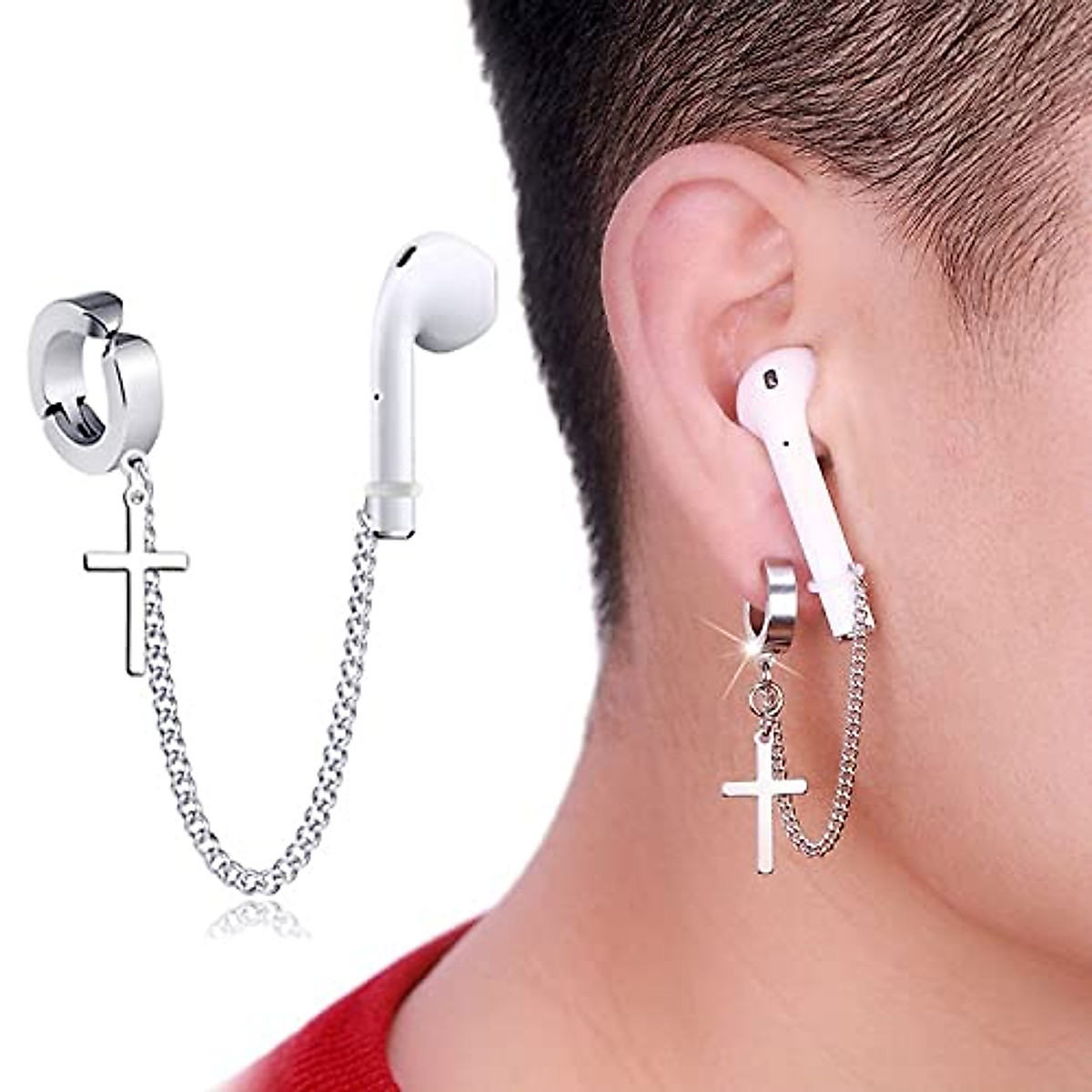LRGKMCWTOB Anti-Lost Earrings Hook for Airpods AirPods Pro Anti Lost Ear Clips Pendant for Women and Men Earring Hanging Chain for Suitable for Hiking/Jogging/Running/Gym 1PCS (Ear Buckle)